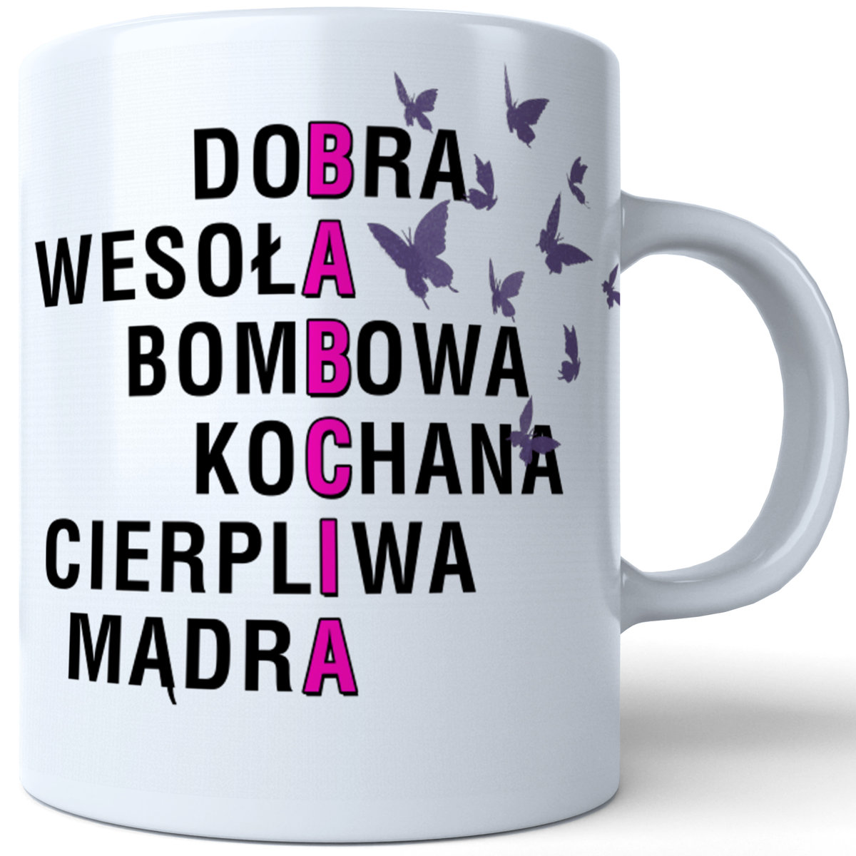 Kubek ceramiczny, na dzień babci, Super Babcia, 330 ml, J&W, biały - J&W | Sklep EMPIK.COM