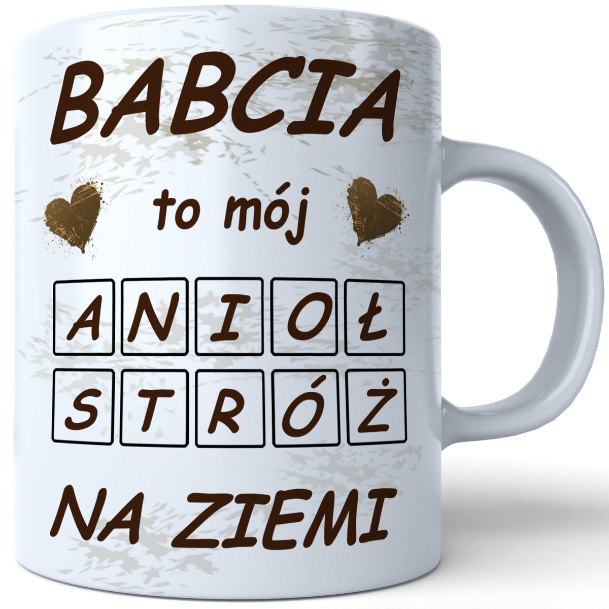 Kubek ceramiczny, na dzień babci, Super Babcia, 330 ml, J&W, biały - J&W | Sklep EMPIK.COM