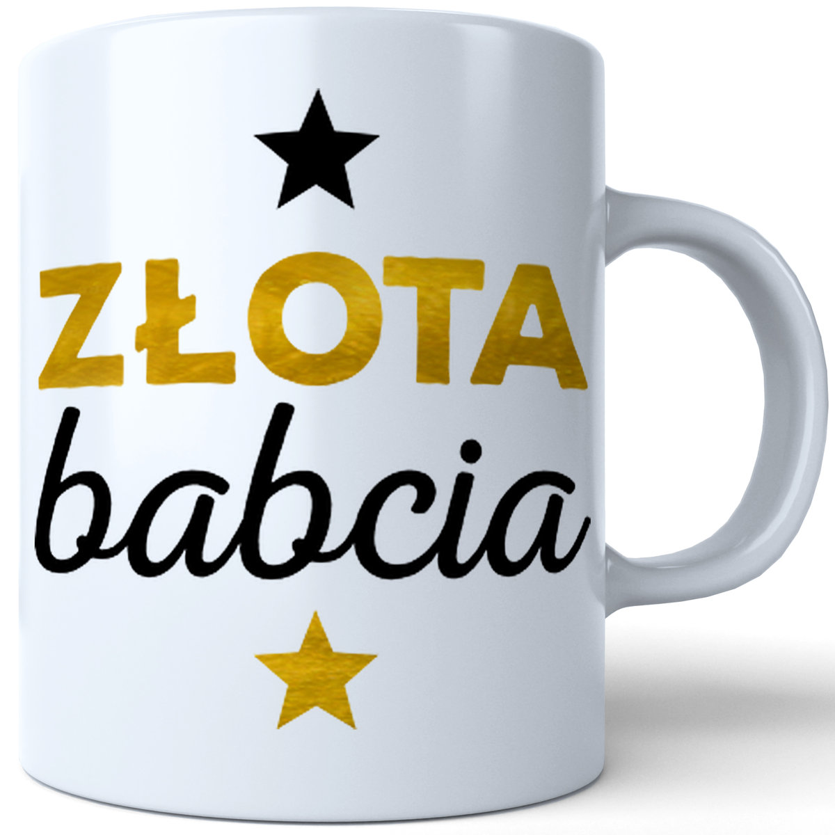 Kubek ceramiczny, na dzień babci, Super Babcia, 330 ml, J&W, biały - J&W | Sklep EMPIK.COM