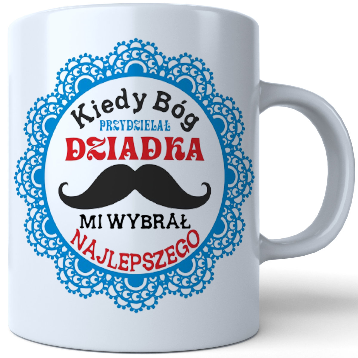 Kubek ceramiczny, na dzień dziadka, Super Dziadek, 330 ml, J&W, biały - J&W | Sklep EMPIK.COM