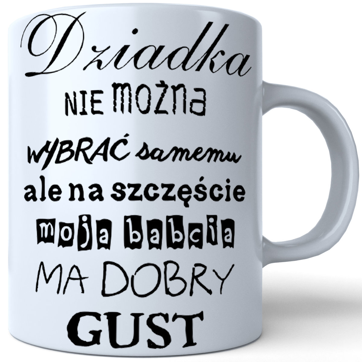 Kubek ceramiczny, na dzień dziadka, Super Dziadek, 330 ml, J&W, biały - J&W | Sklep EMPIK.COM