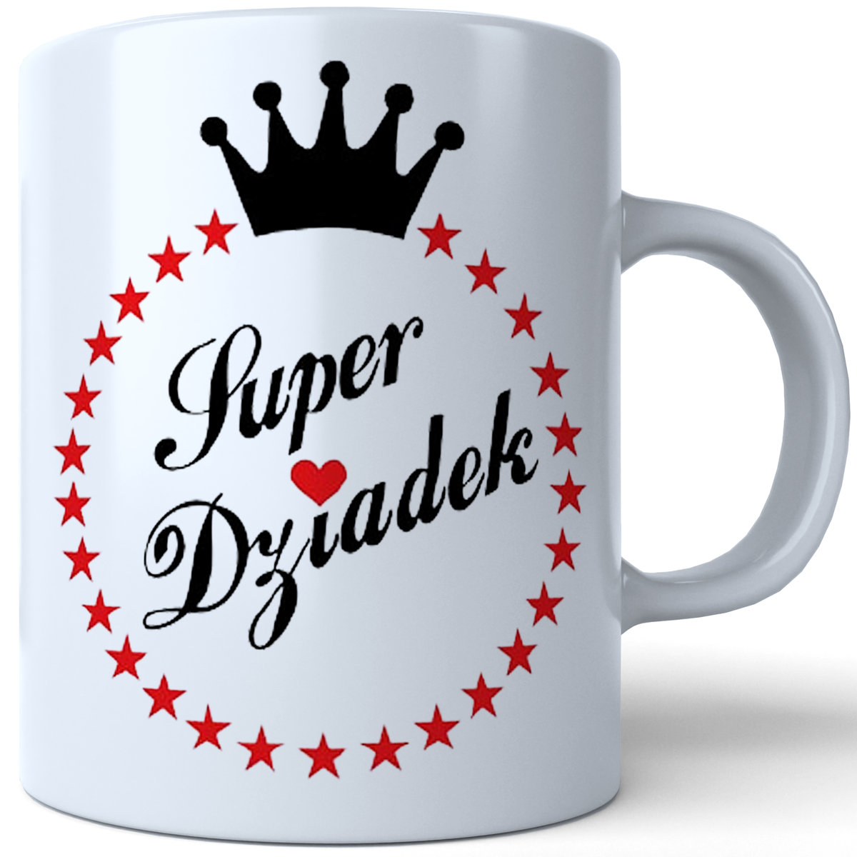 Kubek ceramiczny, na dzień dziadka, Super Dziadek, 330 ml, J&W, biały - J&W | Sklep EMPIK.COM