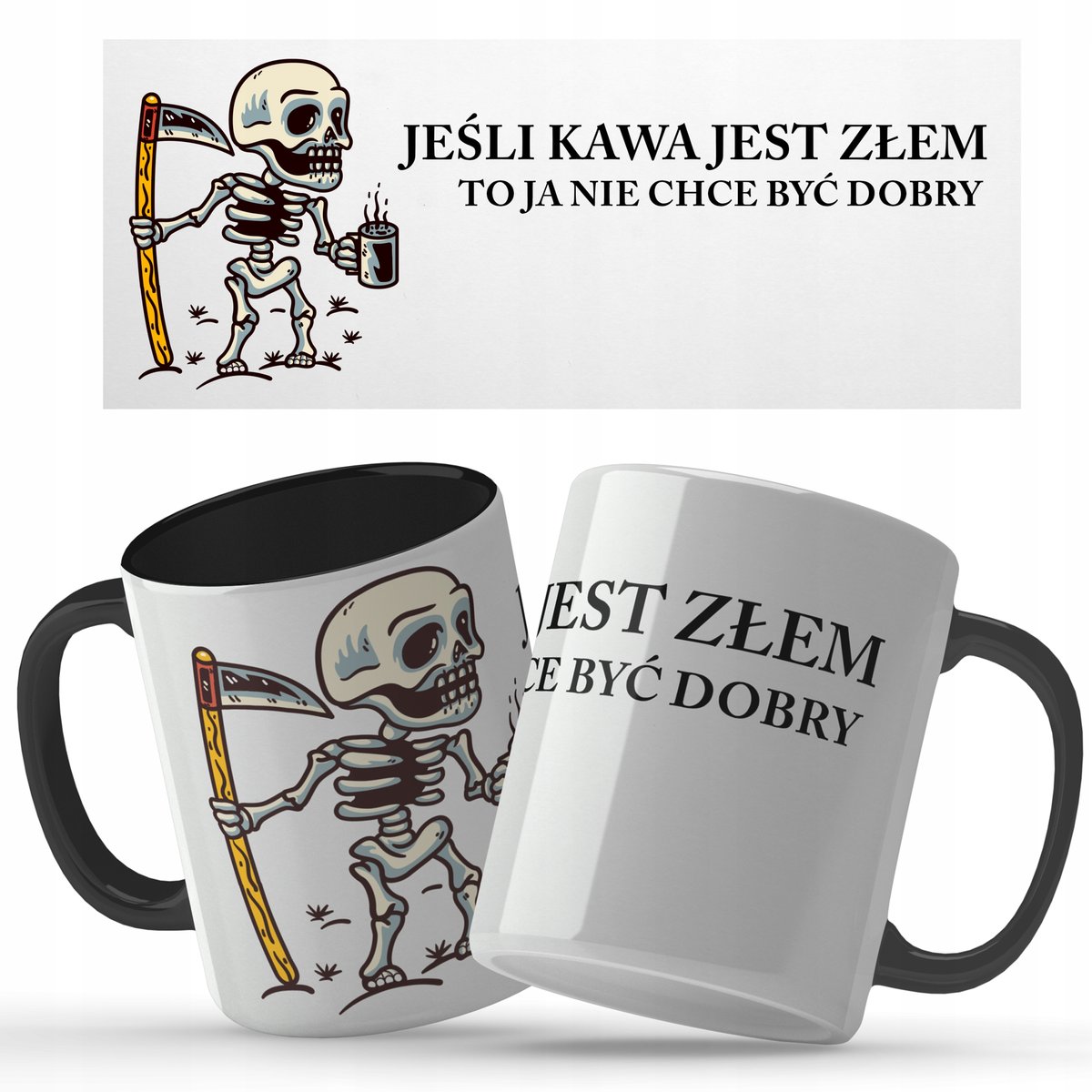 Kubek ceramiczny, Na JEŚLI KAWA JEST ZŁEM, 300 ml, StyleCouture, czarny - StyleCouture | Sklep ...