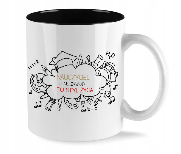 Kubek ceramiczny, Na Na Dzień Nauczyciela, 330 ml, StyleCouture, czarny - StyleCouture | Sklep ...