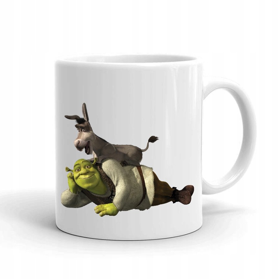 Kubek ceramiczny, nadruk Osioł SHREK 01, 330 ml, StyleCouture, biały ...