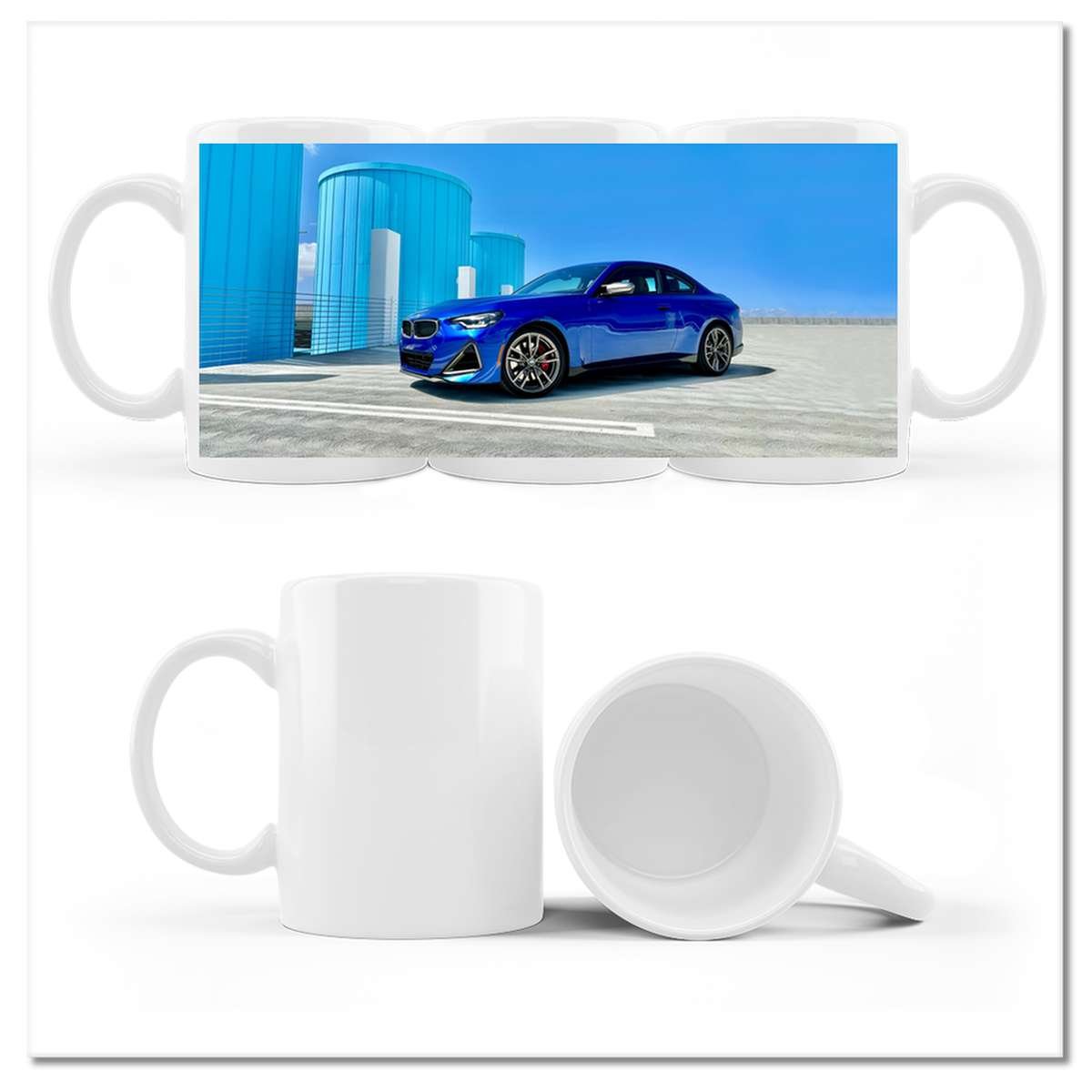 Kubek ceramiczny, Niebieskie BMW, 330 ml, ZeSmakiem, biały - ZeSmakiem | Sklep EMPIK.COM
