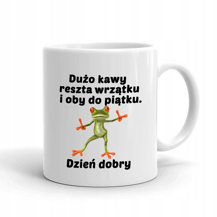 Kubek ceramiczny, Oby Do Piątku ŻABA 03, 330 ml, StyleCouture, biały - StyleCouture | Sklep ...