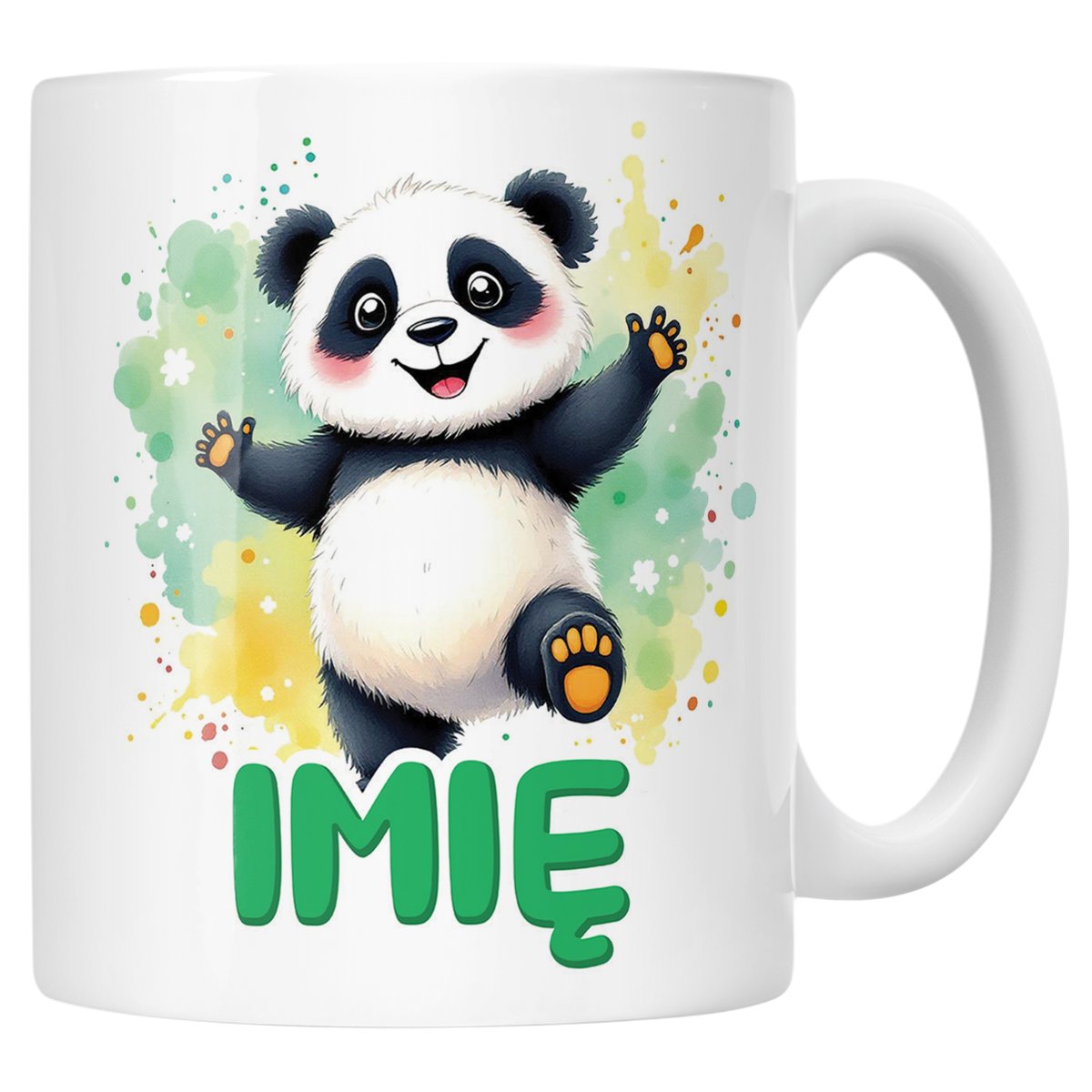 Kubek ceramiczny personalizowany Panda Zwierzak Słodki Dla Dzieci ...