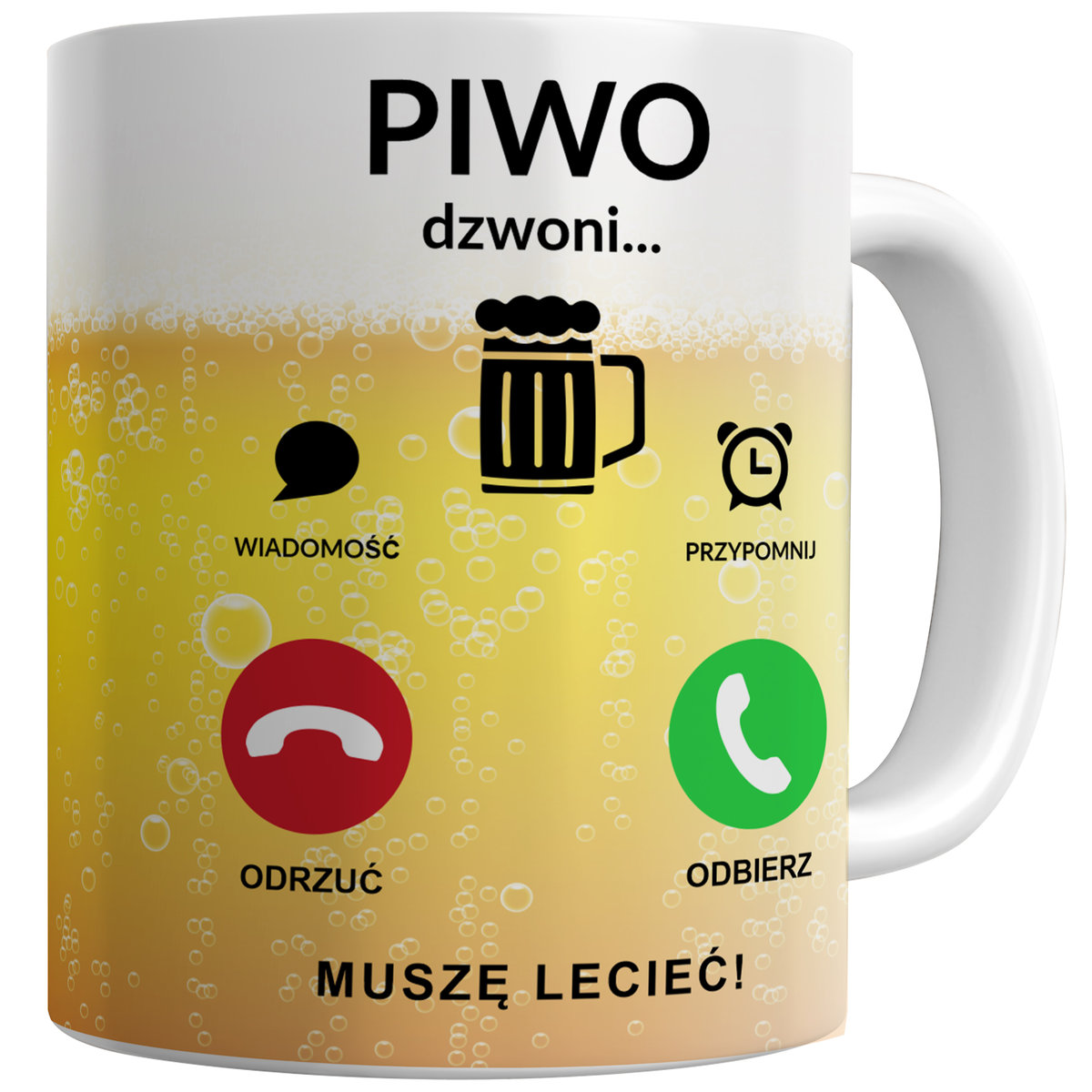 Kubek ceramiczny, Piwo, 330 ml, Wondergift, biały - Wondergift | Sklep ...