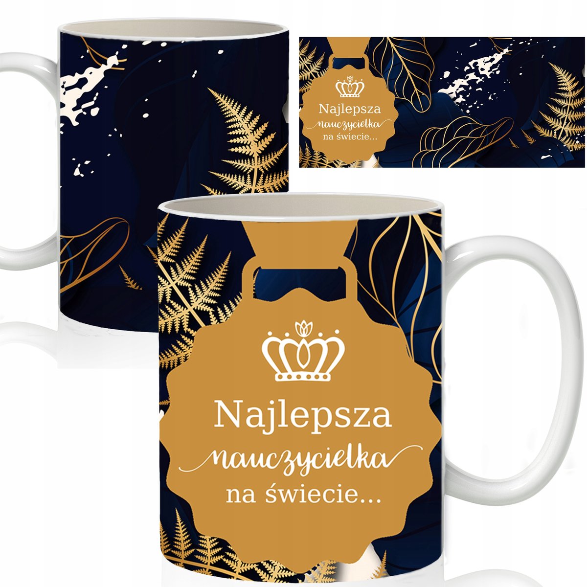 Kubek ceramiczny Prezent dla NAJLEPSZEJ NAUCZYCIELKI Wzory, 330 ml, StyleCouture - StyleCouture ...