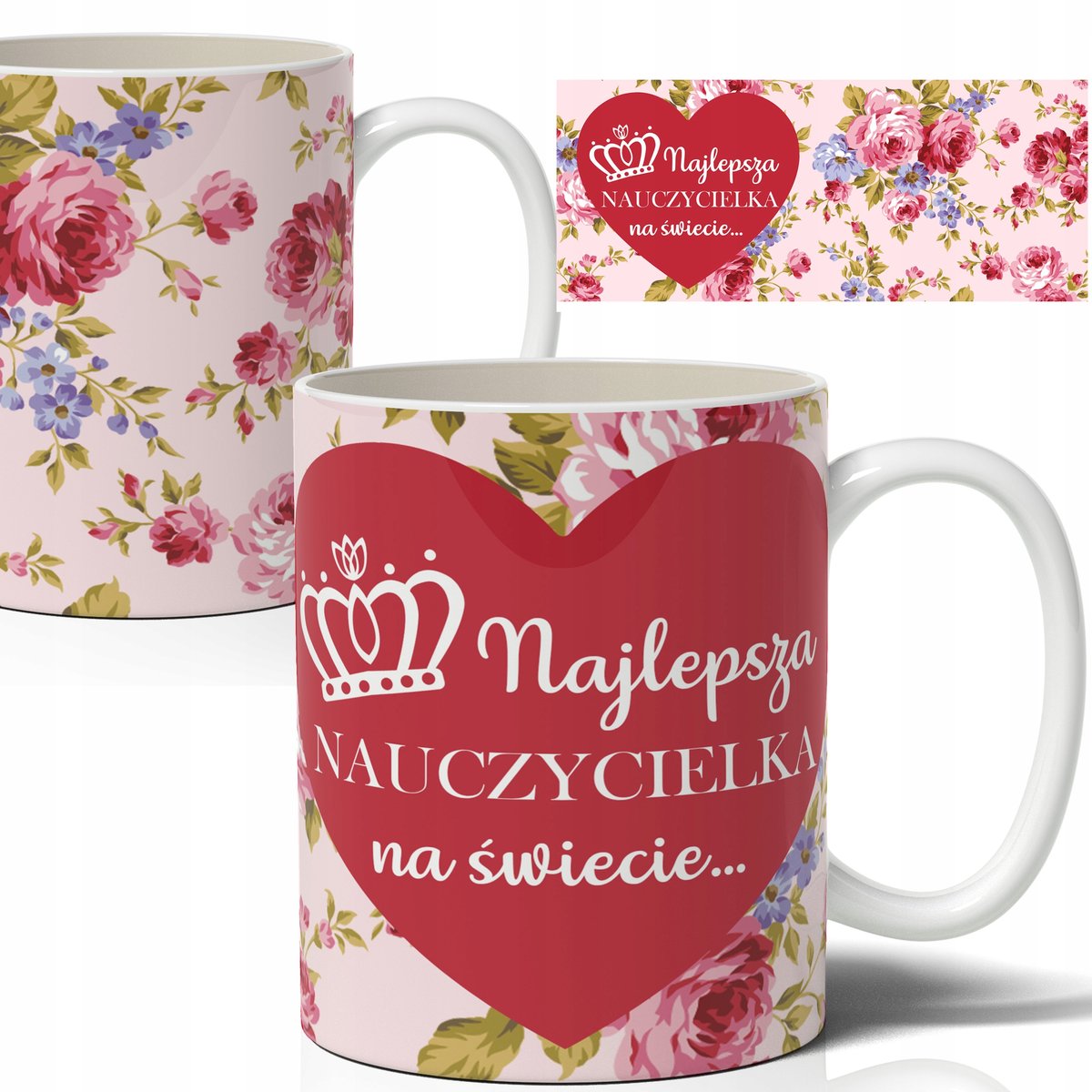 Kubek ceramiczny Prezent dla najlepszej NAUCZYCIELKI WZORY, 330 ml, StyleCouture - StyleCouture ...
