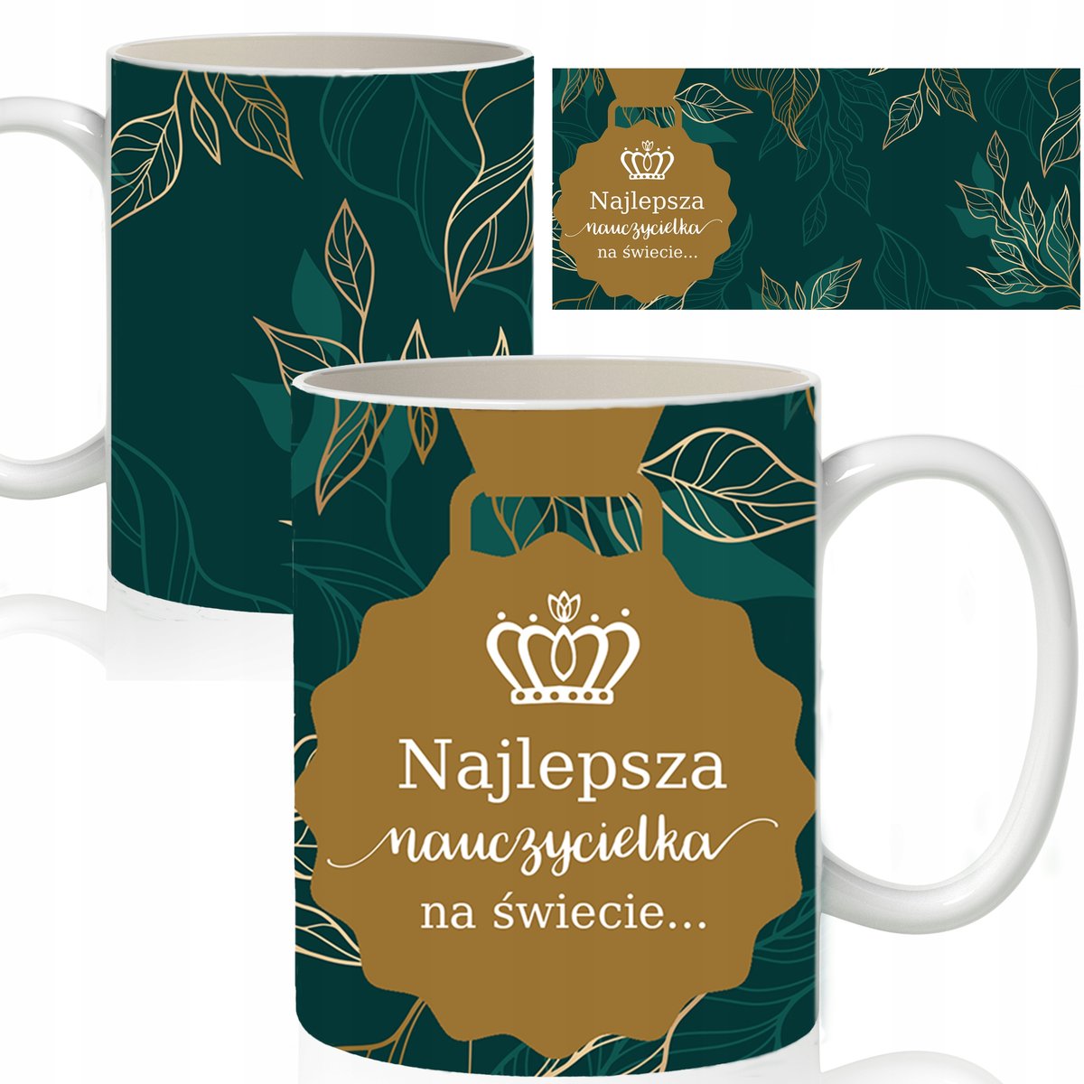 Kubek ceramiczny Prezent dla NAJLEPSZEJ NAUCZYCIELKI Wzory, 330 ml, StyleCouture - StyleCouture ...