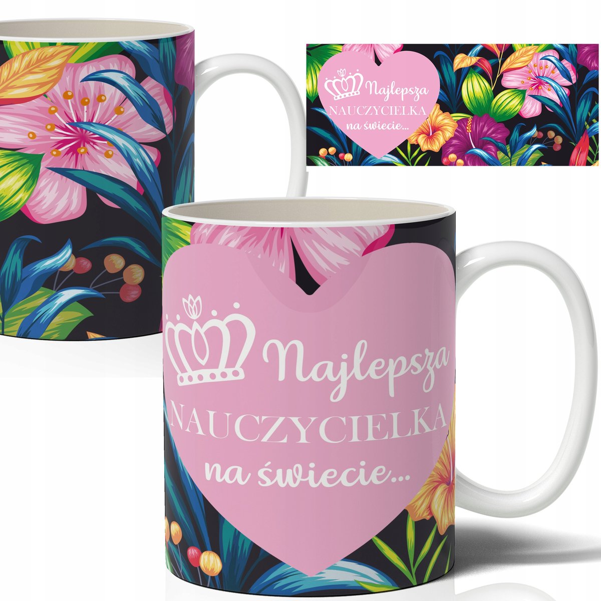 Kubek ceramiczny Prezent dla NAUCZYCIELKI Dużo WZORÓW Szkoła, 330 ml, StyleCouture ...