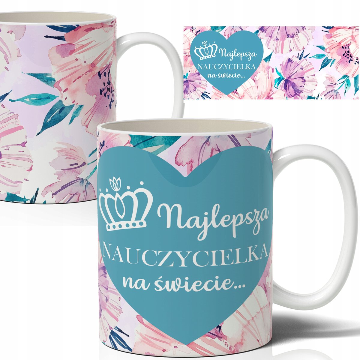 Kubek ceramiczny Prezent dla NAUCZYCIELKI Wiele WZORÓW Szkoła, 330 ml, StyleCouture ...