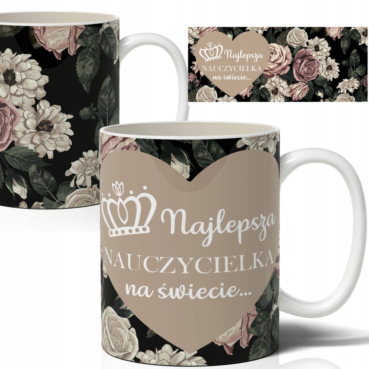 Kubek ceramiczny Prezent dla NAUCZYCIELKI Wiele WZORÓW Szkoła, 330 ml, StyleCouture ...