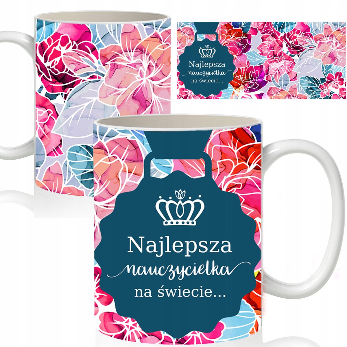 Kubek ceramiczny Prezent dla NAUCZYCIELKI Wiele WZORÓW Szkoła, 330 ml, StyleCouture ...