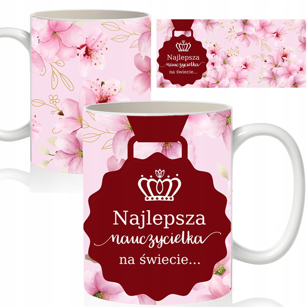 Kubek ceramiczny Prezent dla NAUCZYCIELKI Wiele WZORÓW Szkoła, 330 ml, StyleCouture ...