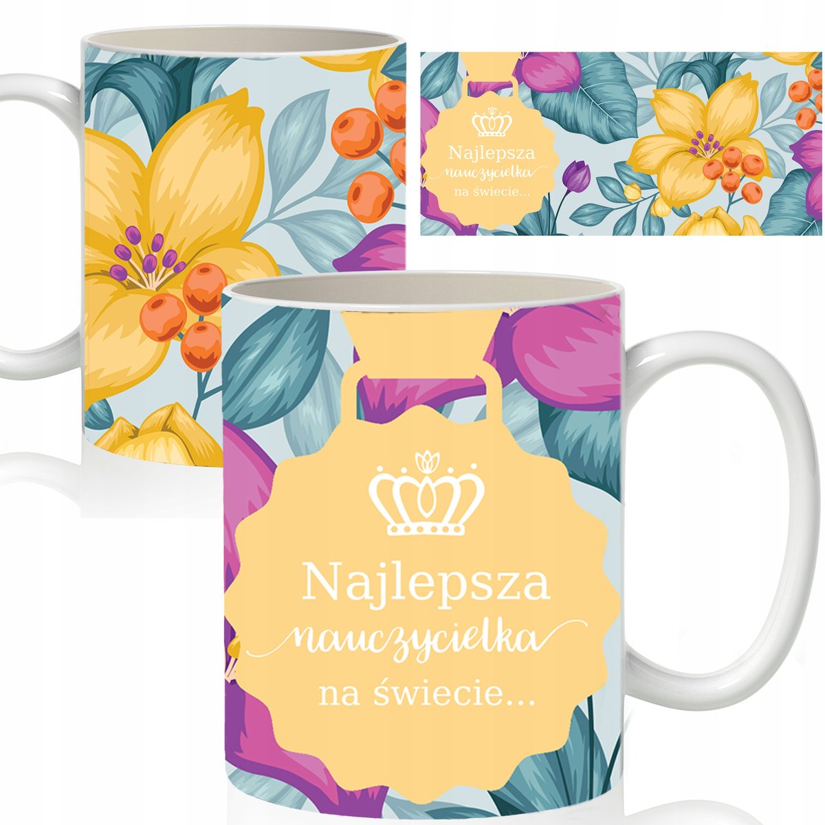 Kubek ceramiczny Prezent dla NAUCZYCIELKI Wiele WZORÓW Szkoła, 330 ml, StyleCouture ...