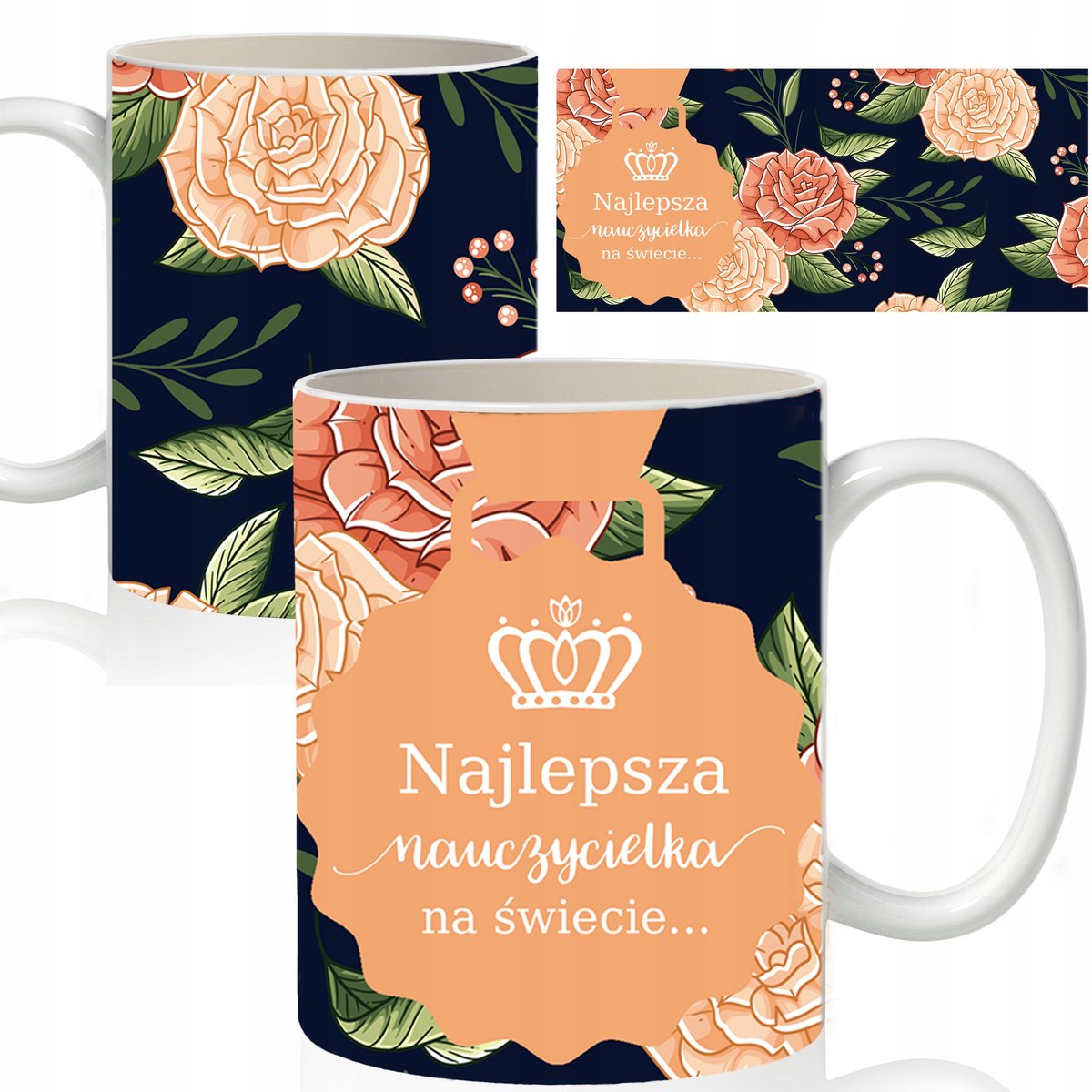 Kubek ceramiczny Prezent dla NAUCZYCIELKI Wiele WZORÓW Szkoła, 330 ml, StyleCouture ...