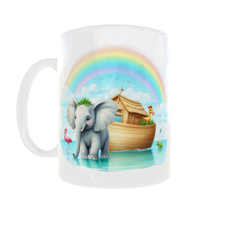 Kubek ceramiczny, Religijny Arka Noego Biblia Zwierzęta V9, 300 ml ...