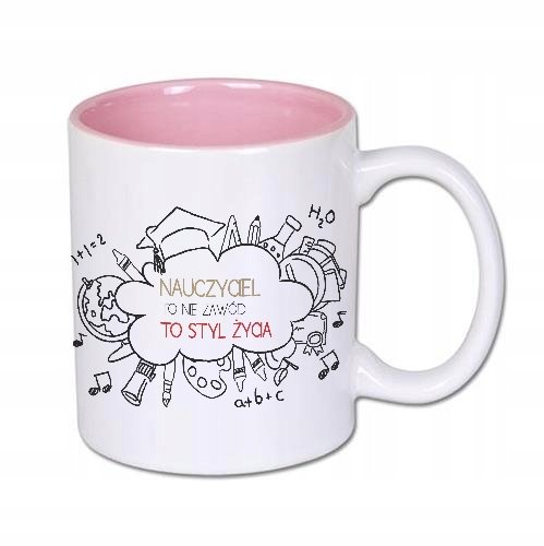 Kubek ceramiczny Różowy Na Prezent Na Dzień Nauczyciela Wz, 330 ml, StyleCouture - StyleCouture ...