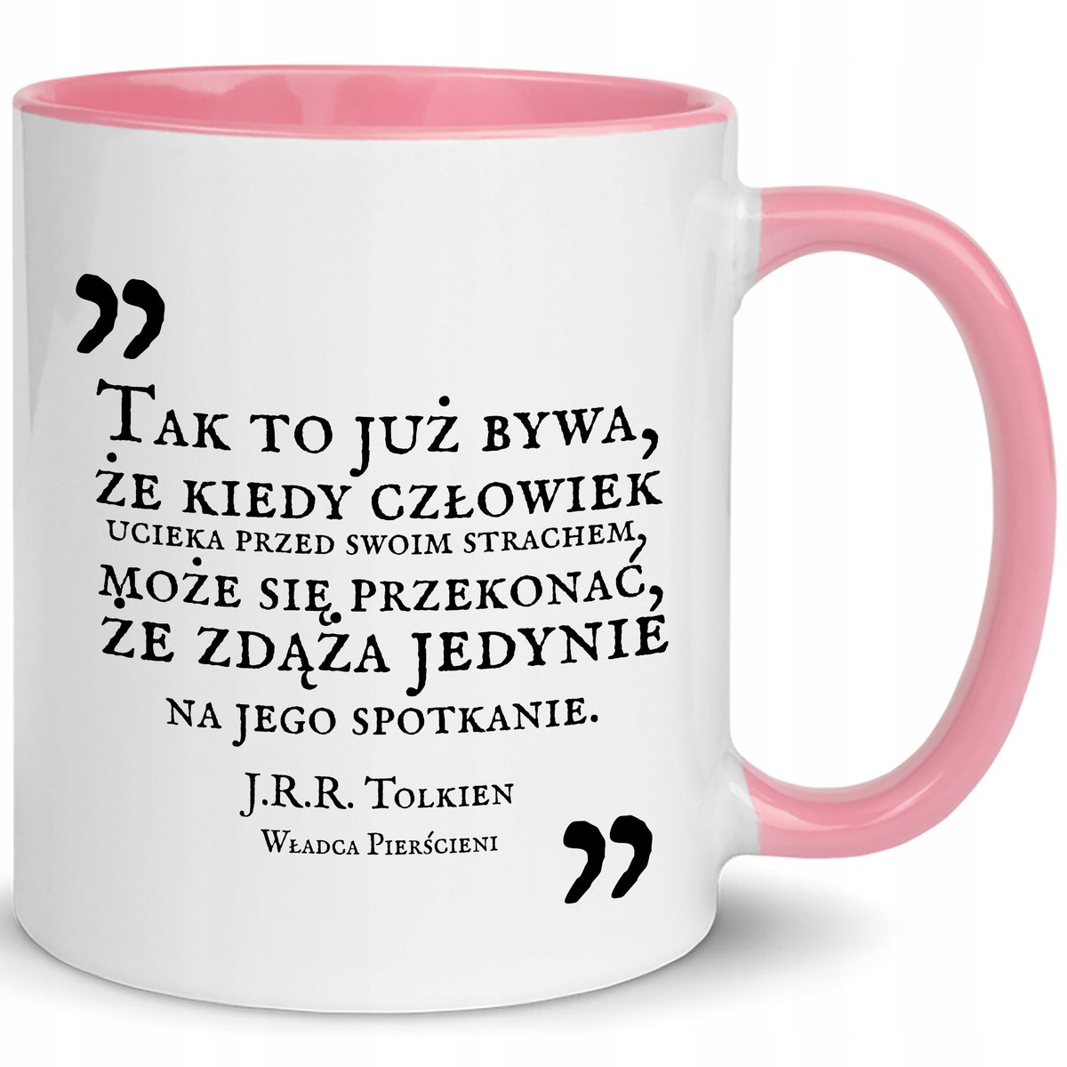Kubek ceramiczny RÓŻOWY PREZENT CYTATY DLA FANÓW LOTR WZORY, 300 ml, StyleCouture - StyleCouture ...