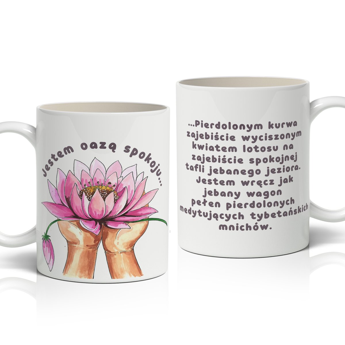 Kubek ceramiczny Śmieszny Prezent JESTEM OAZĄ SPOKOJU Wzory, 330 ml, StyleCouture - StyleCouture ...