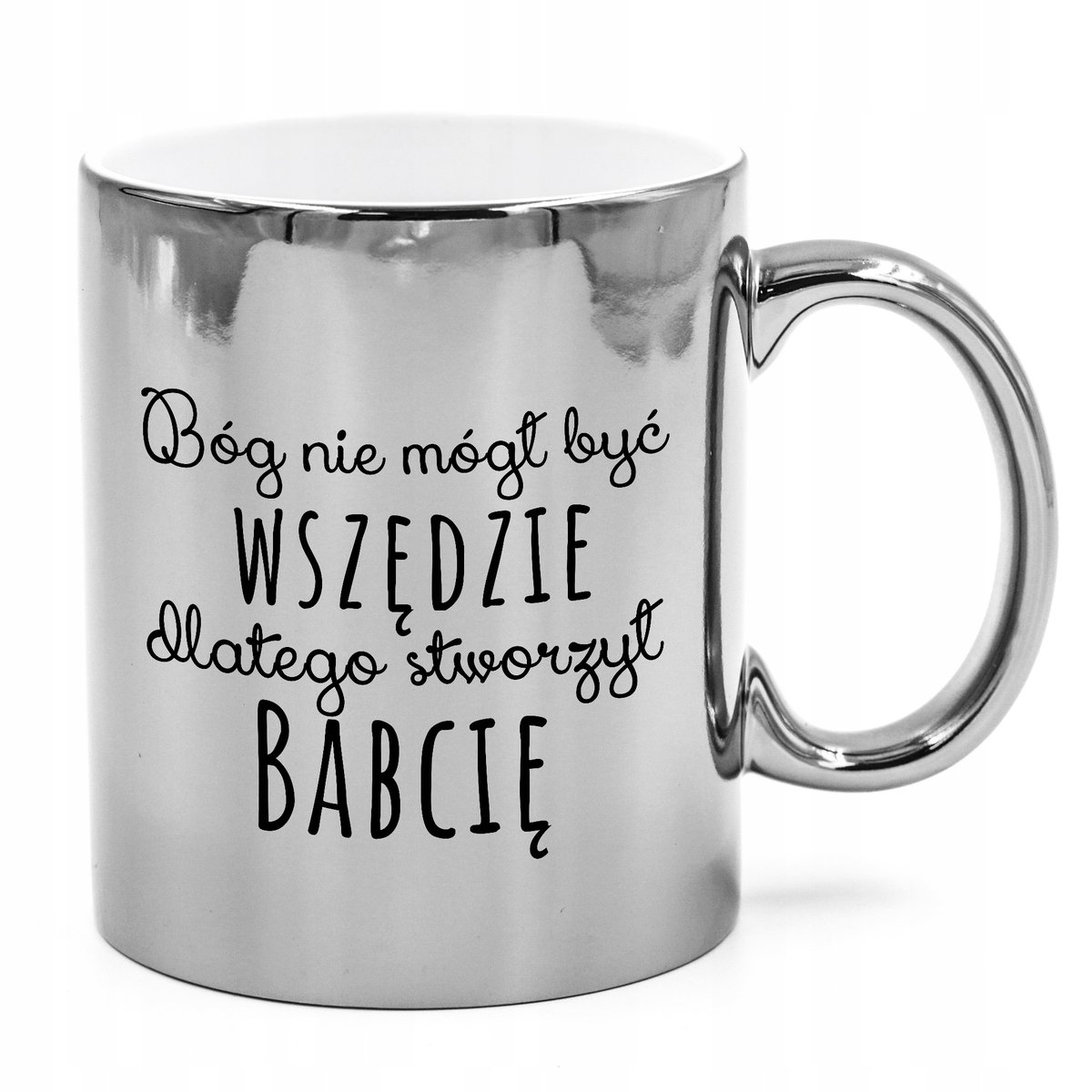 Kubek ceramiczny Srebrny Błyszczący Prezent dla BABCI - WZORY, 300ml - StyleCouture | Sklep ...