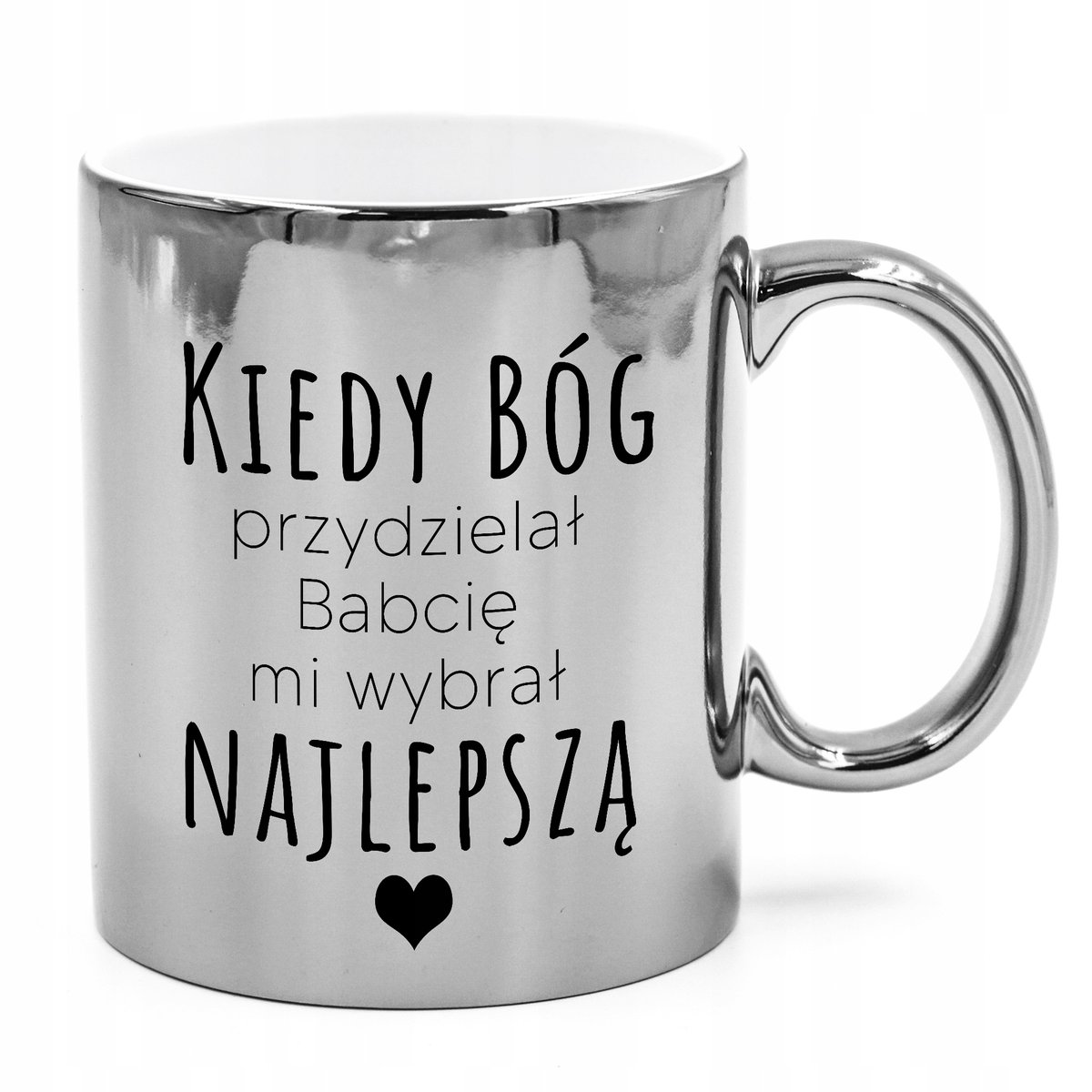 Kubek ceramiczny Srebrny Błyszczący Prezent dla BABCI - WZORY, 300ml - StyleCouture | Sklep ...