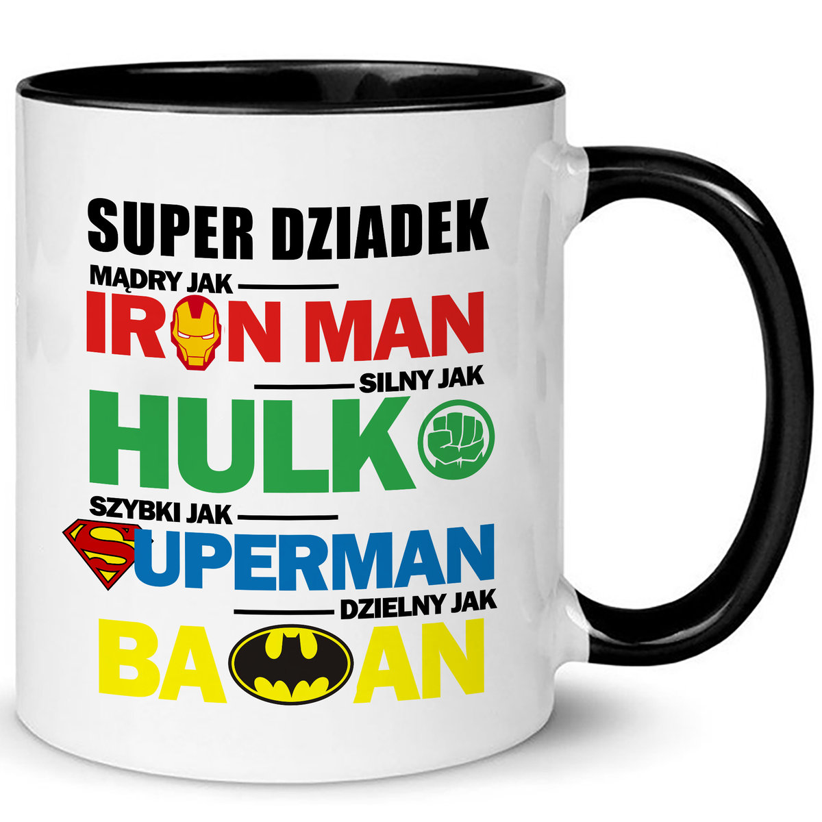 Kubek ceramiczny SUPERBOHATER PREZENT NA DZIEŃ DZIADKA WZORY, 330 ml, StyleCouture ...