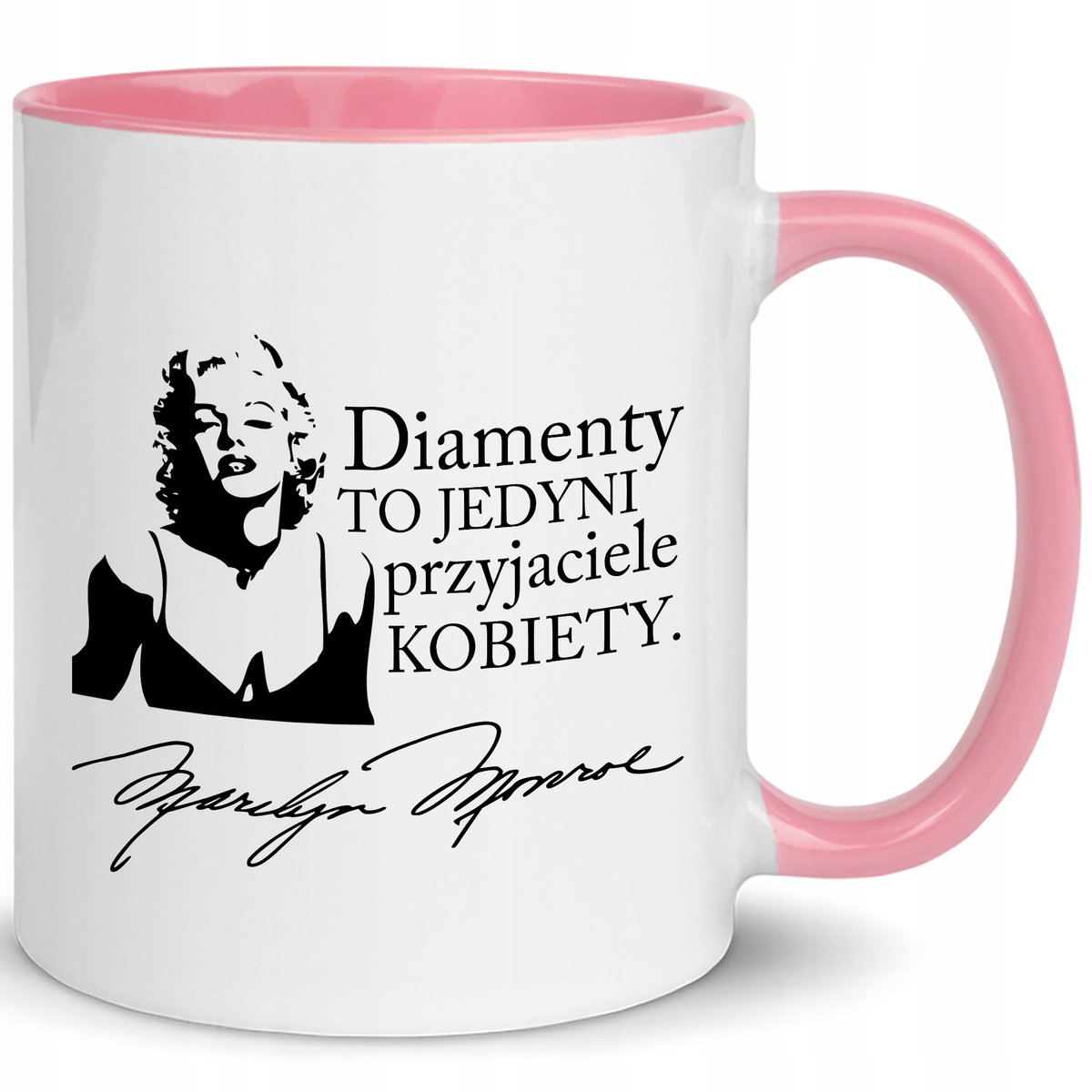 Kubek ceramiczny Ucho i Wnętrze RÓŻOWE MARILYN MONROE Cytaty, 300 ml, StyleCouture ...