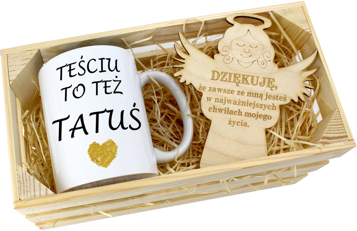 Kubek ceramiczny W SKRZYNCE NA PREZENT DZIEŃ OJCA TATY TATA, 330ml, J&W - J&W | Sklep EMPIK.COM