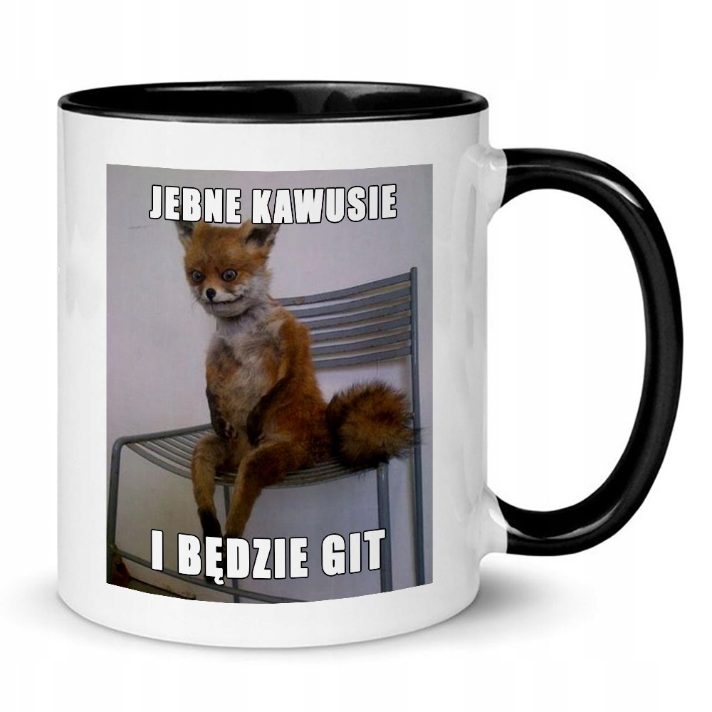 Kubek ceramiczny WNĘTRZE CZARN JE*NĘ KAWUSIĘ I BEDZIE GIT MIX, 300 ml ...