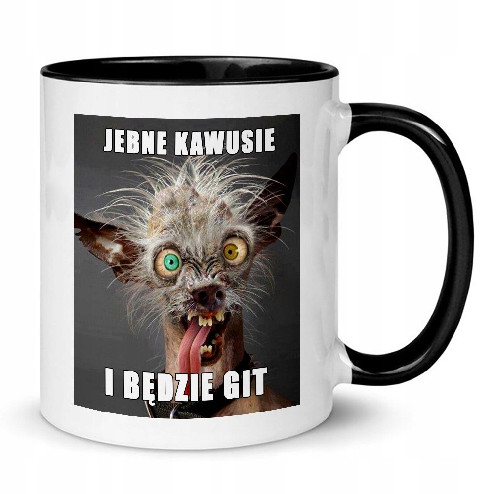 Kubek ceramiczny WNĘTRZE CZARN JE*NĘ KAWUSIĘ I BEDZIE GIT MIX, 300 ml ...