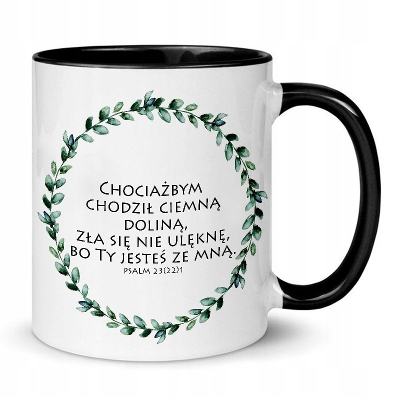 Kubek ceramiczny WNĘTRZE CZARNE RELIGIJNE Wzory Cytaty BIBLIA, 330 ml, StyleCouture ...