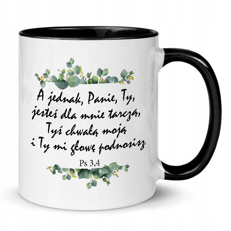 Kubek ceramiczny WNĘTRZE CZARNE RELIGIJNE Wzory Cytaty BIBLIA, 330 ml, StyleCouture ...