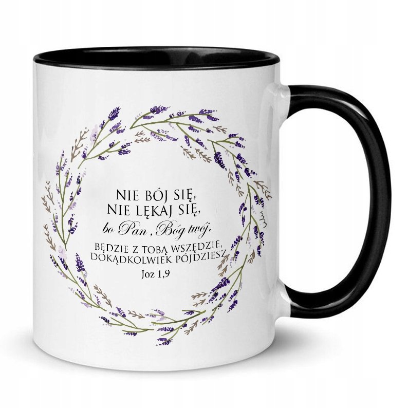 Kubek ceramiczny WNĘTRZE CZARNE RELIGIJNE Wzory Cytaty BIBLIA, 330 ml, StyleCouture ...
