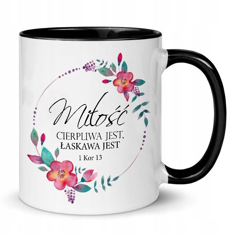 Kubek ceramiczny WNĘTRZE CZARNE RELIGIJNE Wzory Cytaty BIBLIA, 330 ml, StyleCouture ...