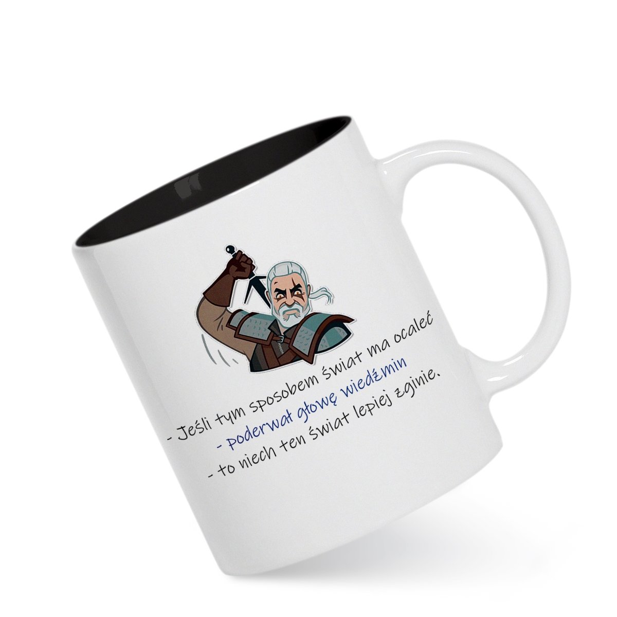 Kubek ceramiczny WNĘTRZE CZARNE Śmieszne CYTATY z WIEDŹMINA, 300 ml, StyleCouture - StyleCouture ...