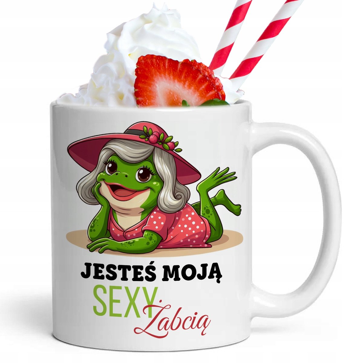 Kubek ceramiczny wyjątkowy prezent dla dziewczyny walentynki Jesteś Moją Sexy Żabcią, 300 ml ...