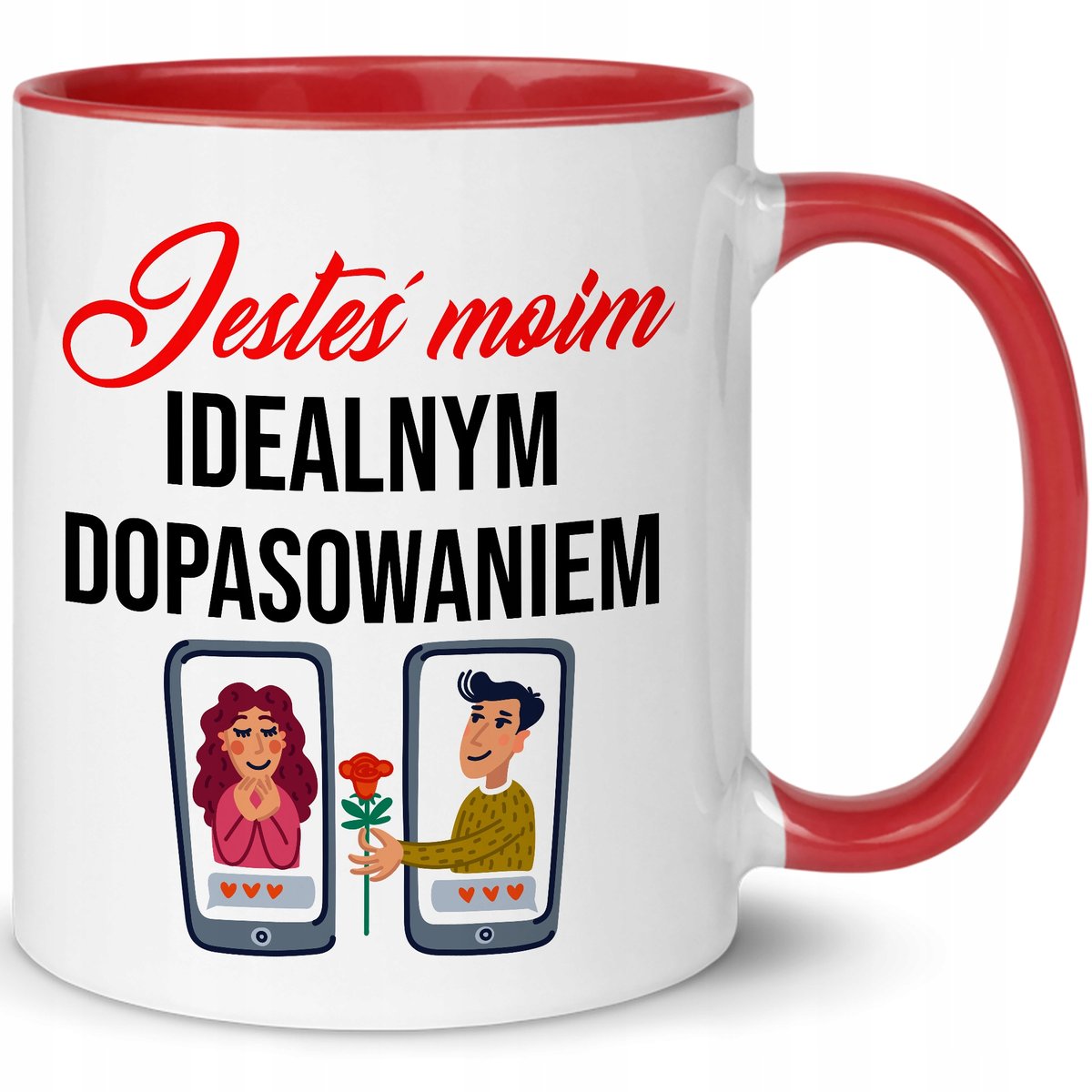 Kubek ceramiczny WYJĄTKOWY PREZENT DLA PAR NA WALENTYNKI I ZAKOCHANYCH RÓŻNE WZORY, 300 ml ...