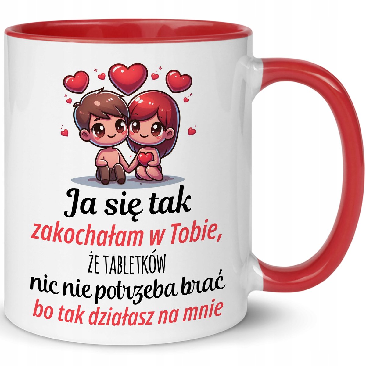 Kubek ceramiczny wyjątkowy prezent dla zakochanych Ja się tak zakochałam w Tobie Wzory, 300 ml ...
