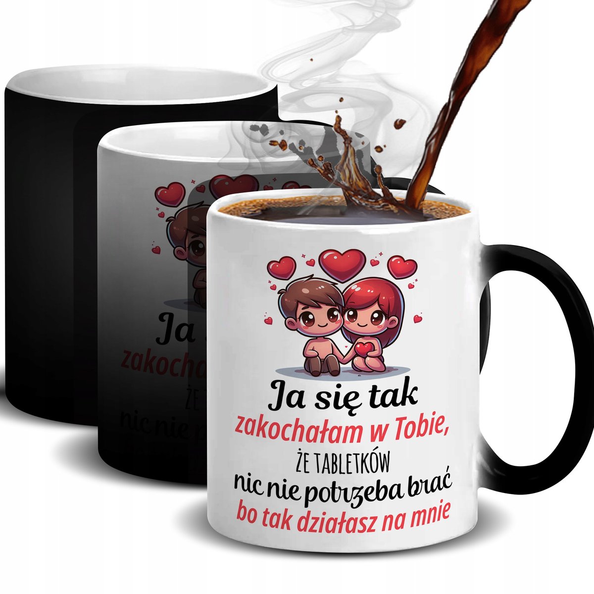 Kubek ceramiczny wyjątkowy prezent dla zakochanych Ja się tak zakochałam w Tobie Wzory, 300 ml ...