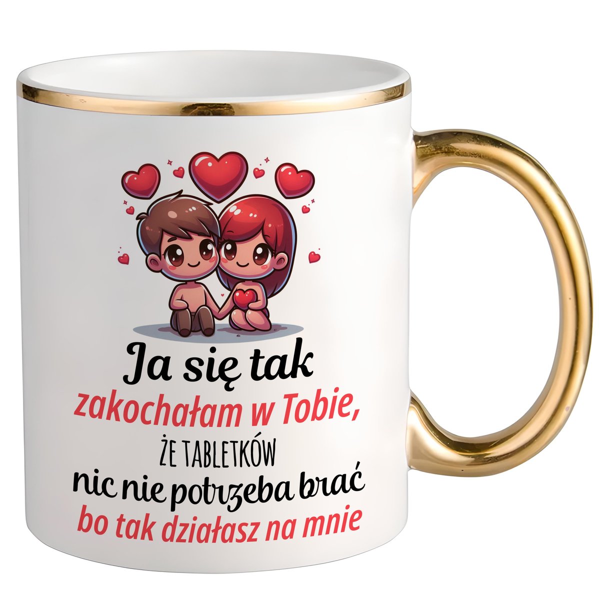 Kubek ceramiczny wyjątkowy prezent dla zakochanych Ja się tak zakochałam w Tobie Wzory, 300ml ...