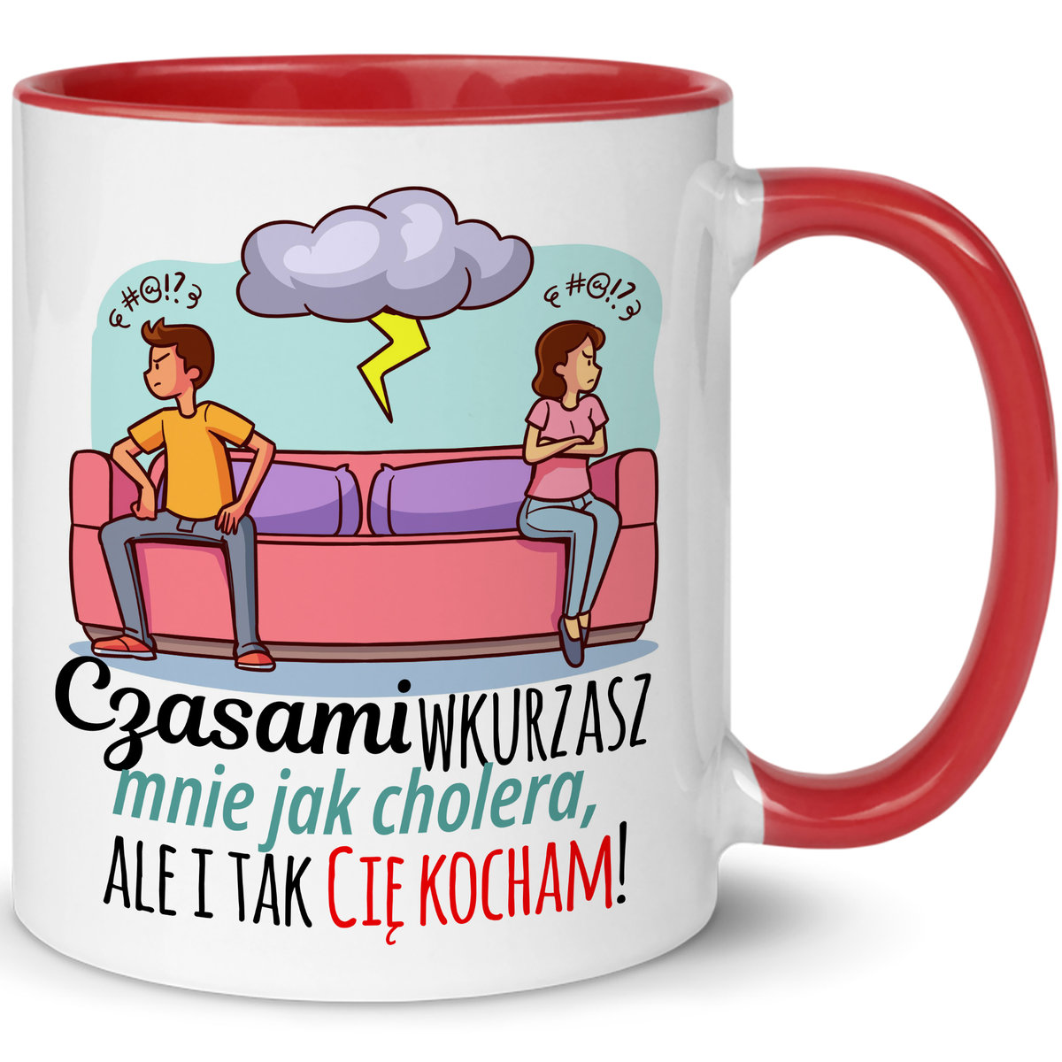 Kubek ceramiczny wyjątkowy prezent dla zakochanych par Ale i tak Cię Kocham mix Wzorów, 300 ml ...