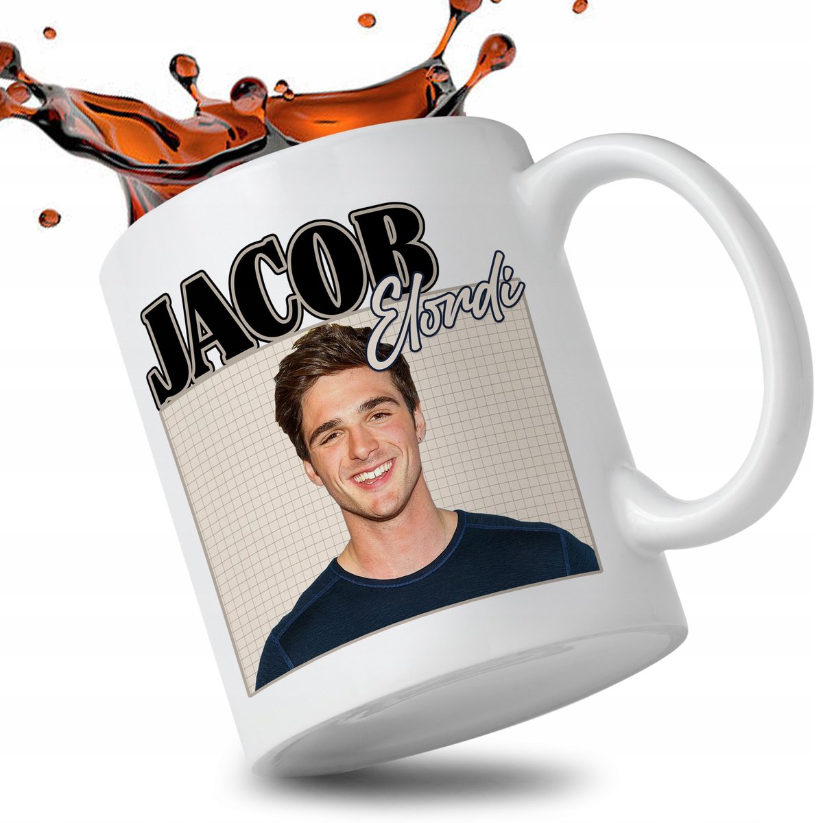 Kubek ceramiczny Z AKTOREM JACOB ELORDI PREZENT DLA FANA ŚMIESZNY MIX WZORÓW, 330 ml ...
