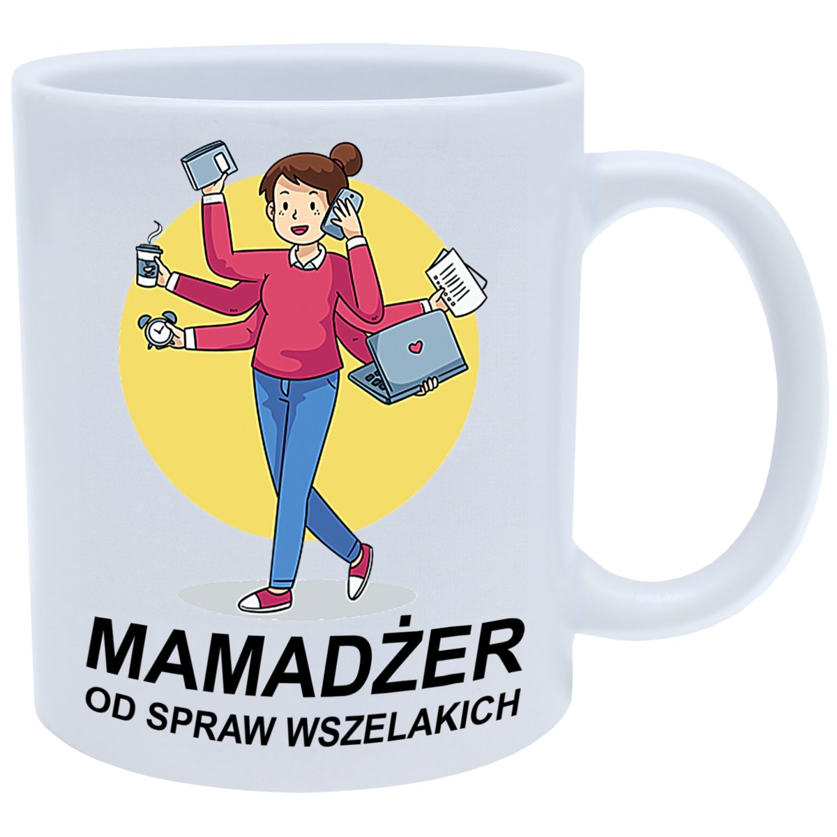 Kubek ceramiczny, z nadrukiem, Dzień Mamy, 330 ml, J&W - J&W | Sklep EMPIK.COM