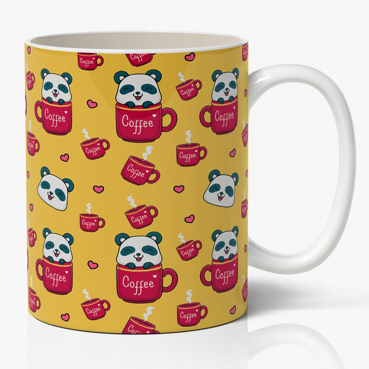 Kubek ceramiczny, z nadrukiem na PANDA 04, 330 ml, StyleCouture, biały - StyleCouture | Sklep ...