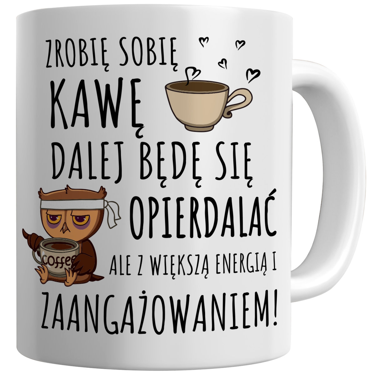 Kubek ceramiczny, z napisami, 330 ml, Wondergift, biały - Wondergift ...