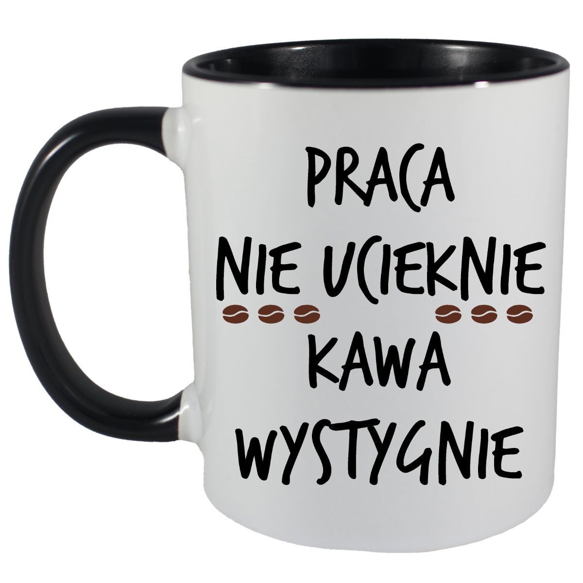 Kubek ceramiczny, z napisami, korpo, kawa + imię, 5, 330 ml, czarny ...